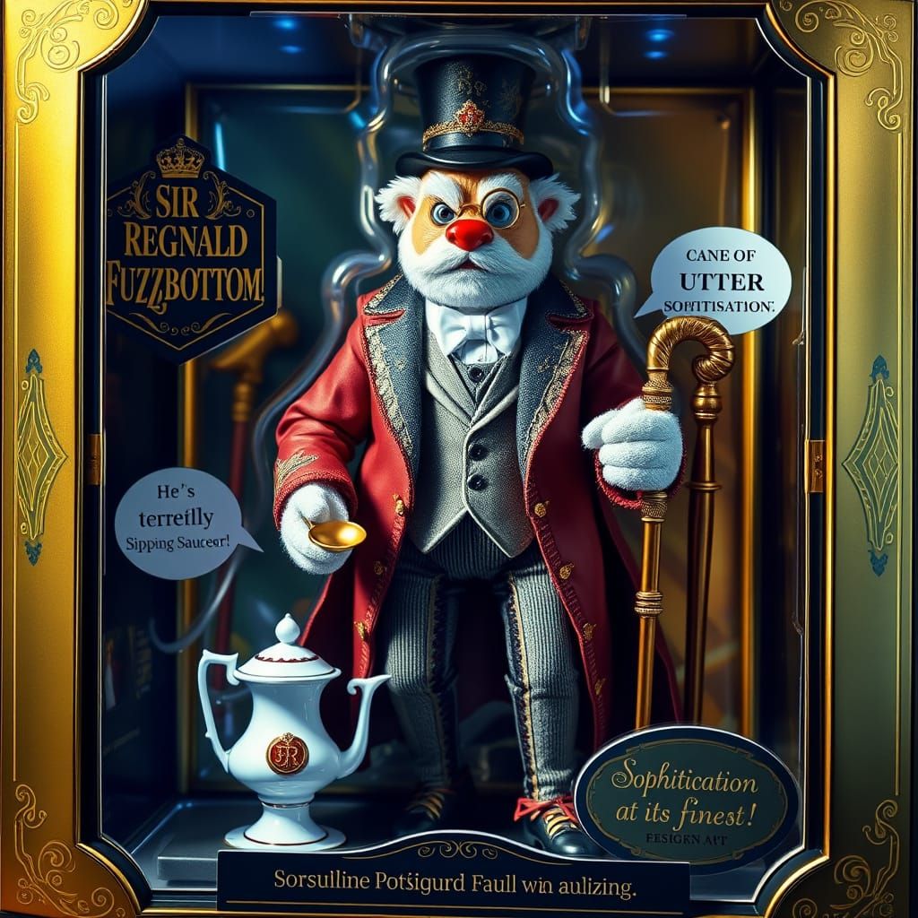 Parody Action Figure in Gold-Plated Box with Victo... - AI Art