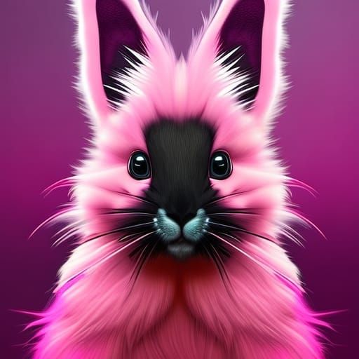 Adorable Front Portrait of a Cyberpunk Emo Bunny Rabbit 🐰 - AI ...