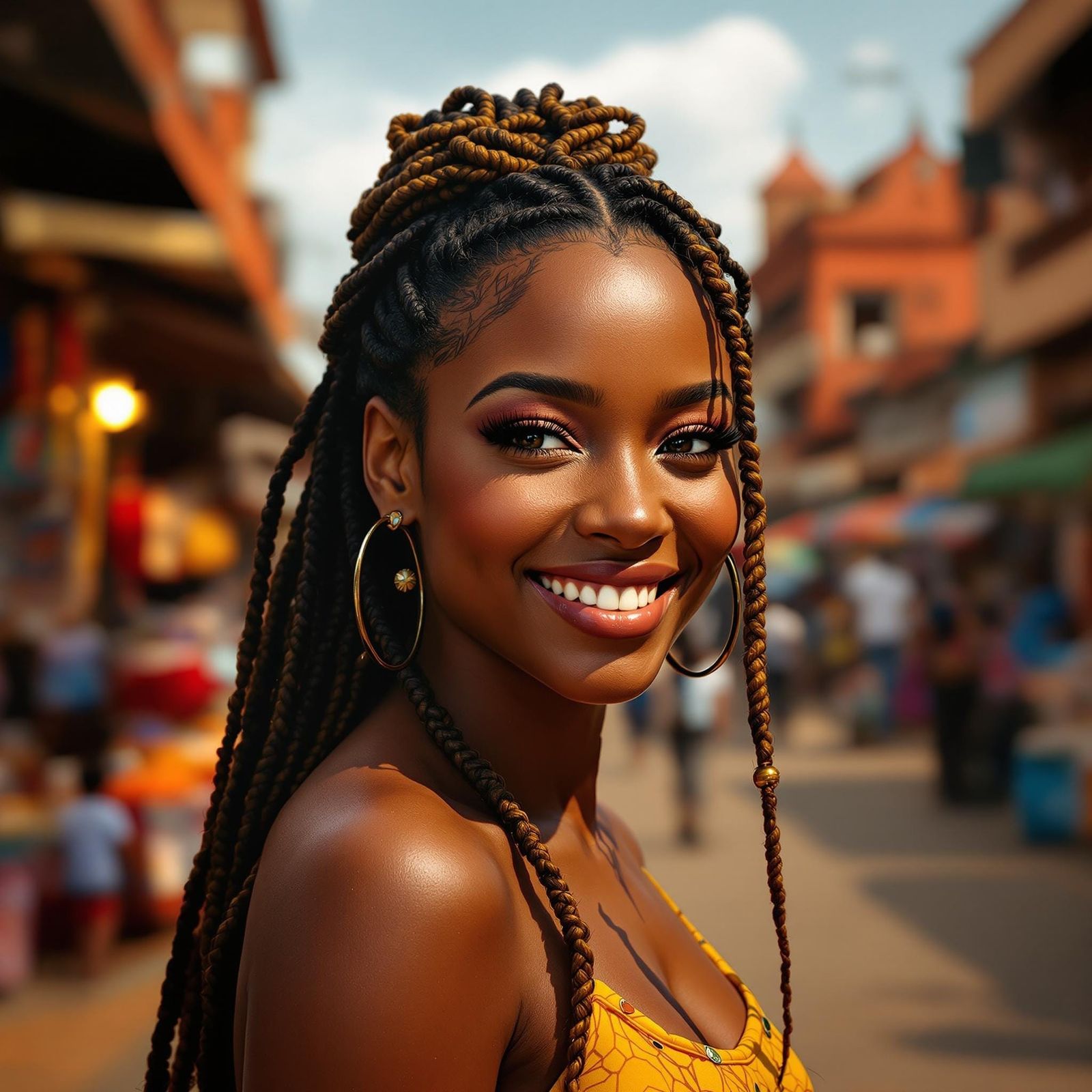 Vibrant Nigerian Woman Radiates Confidence in Abuj... - AI Art