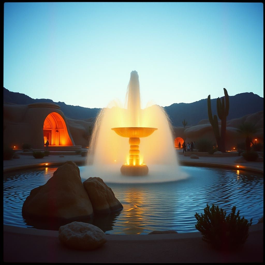 Giant desert fountain paradise - Epic Desert Oasis Cinemati...