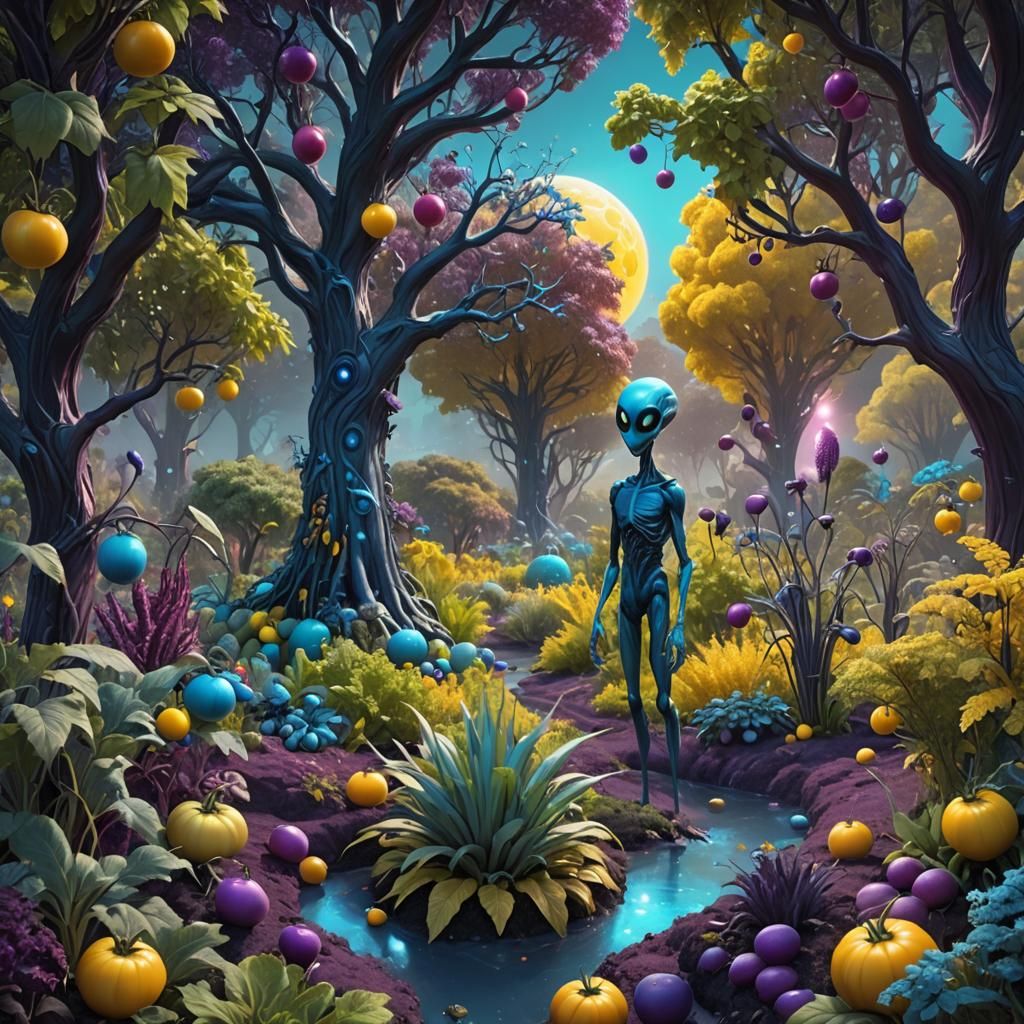 Alien Vegetable Garden - AI Generated Artwork - NightCafe Creator
