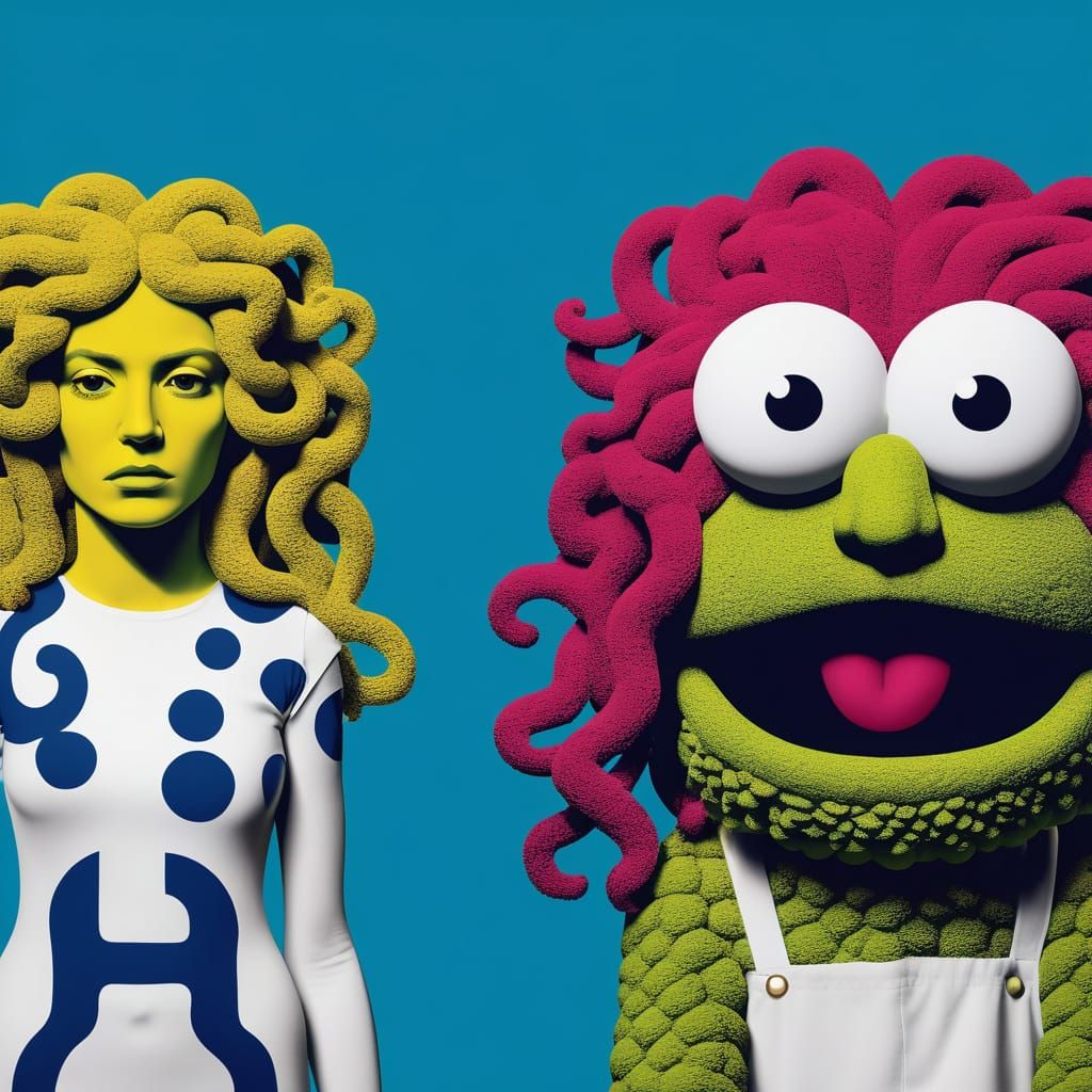 Medusa and the Medusa Muppet Screen Print