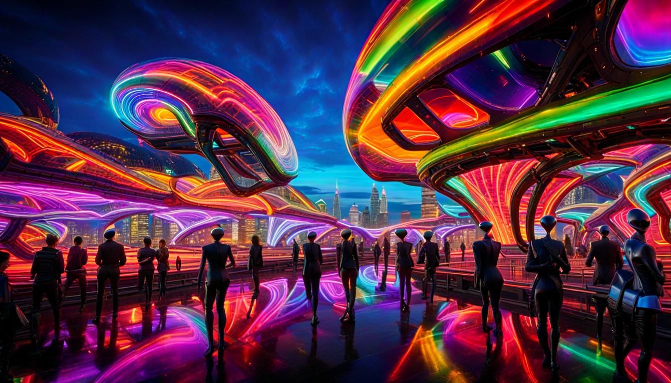 On the street of an alien city - AI Generated Artwork - NightCafe Creator