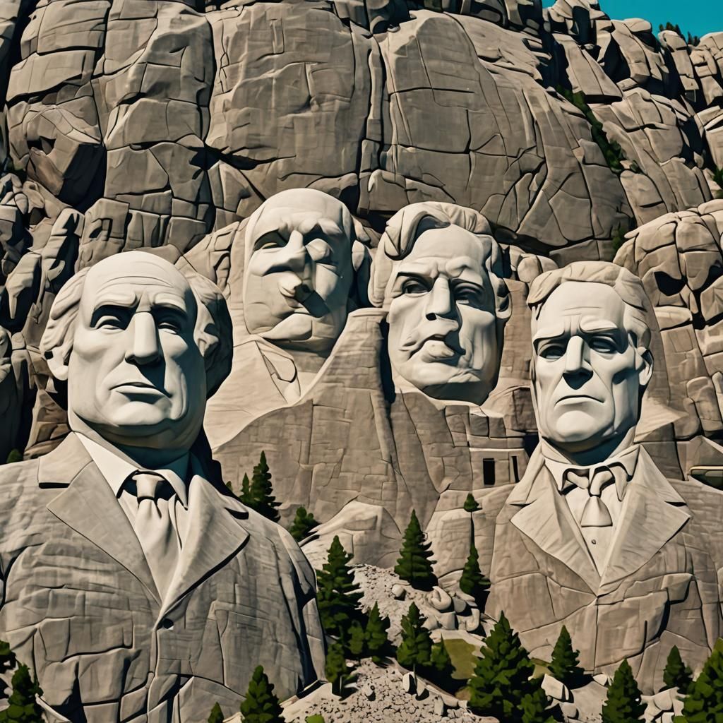 Cinematic Masterpiece of Famous Cartoons on Mount ... - AI Art