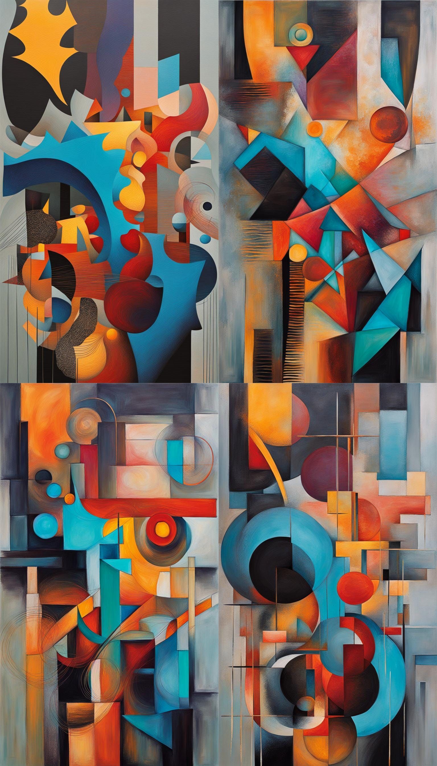Abstract geometrical shapes, that evokes emotion or create a sense of ...