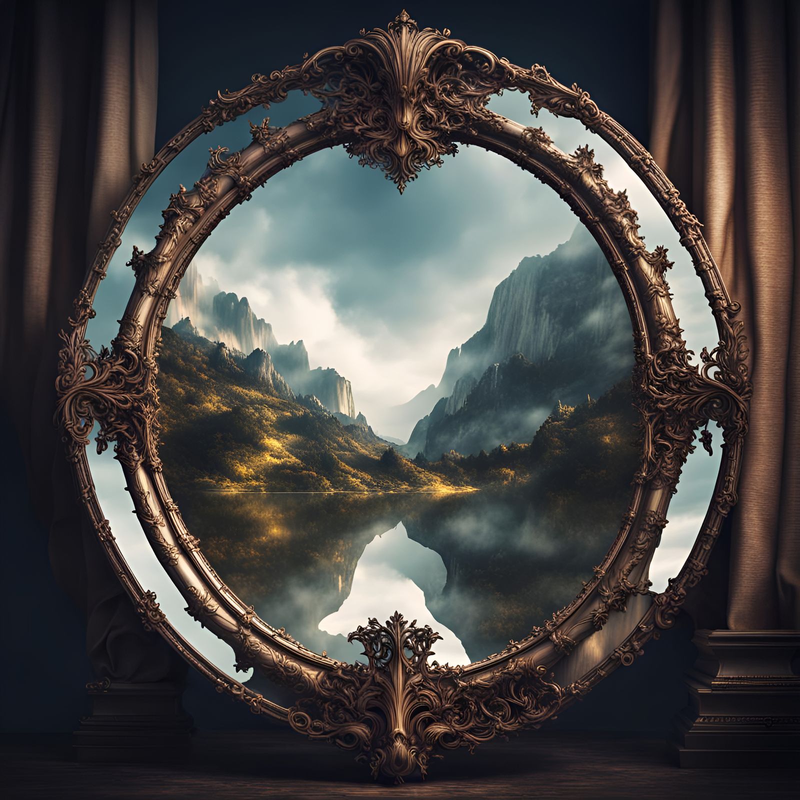 double exposure fantasy mirror - AI Generated Artwork - NightCafe Creator