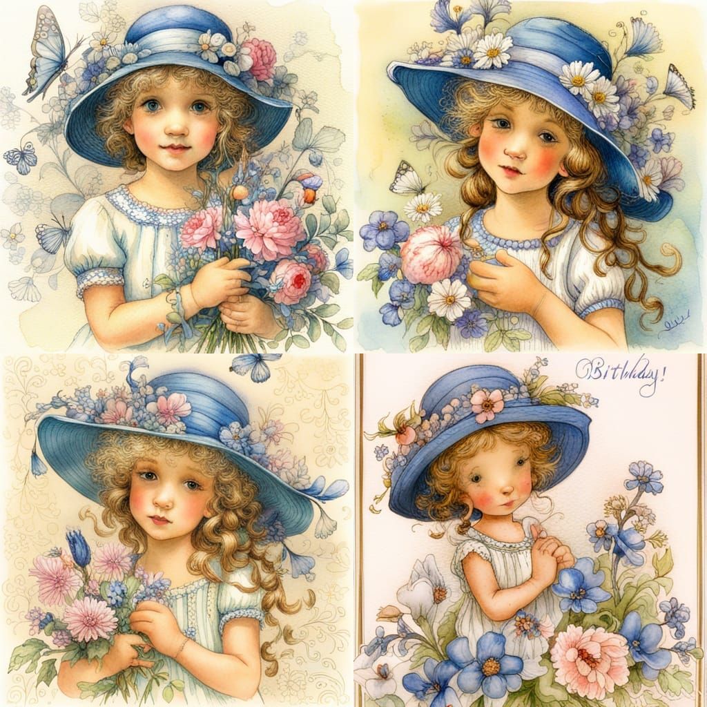 Greeting card front illustration, "Beautiful Lisi Martin Birthday Card ...