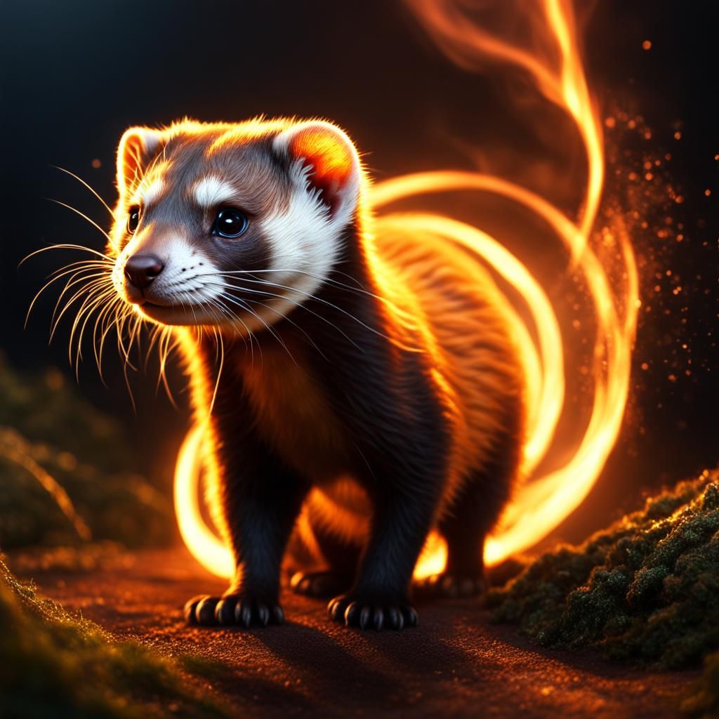 Ferrets are made of fire - AI Generated Artwork - NightCafe Creator