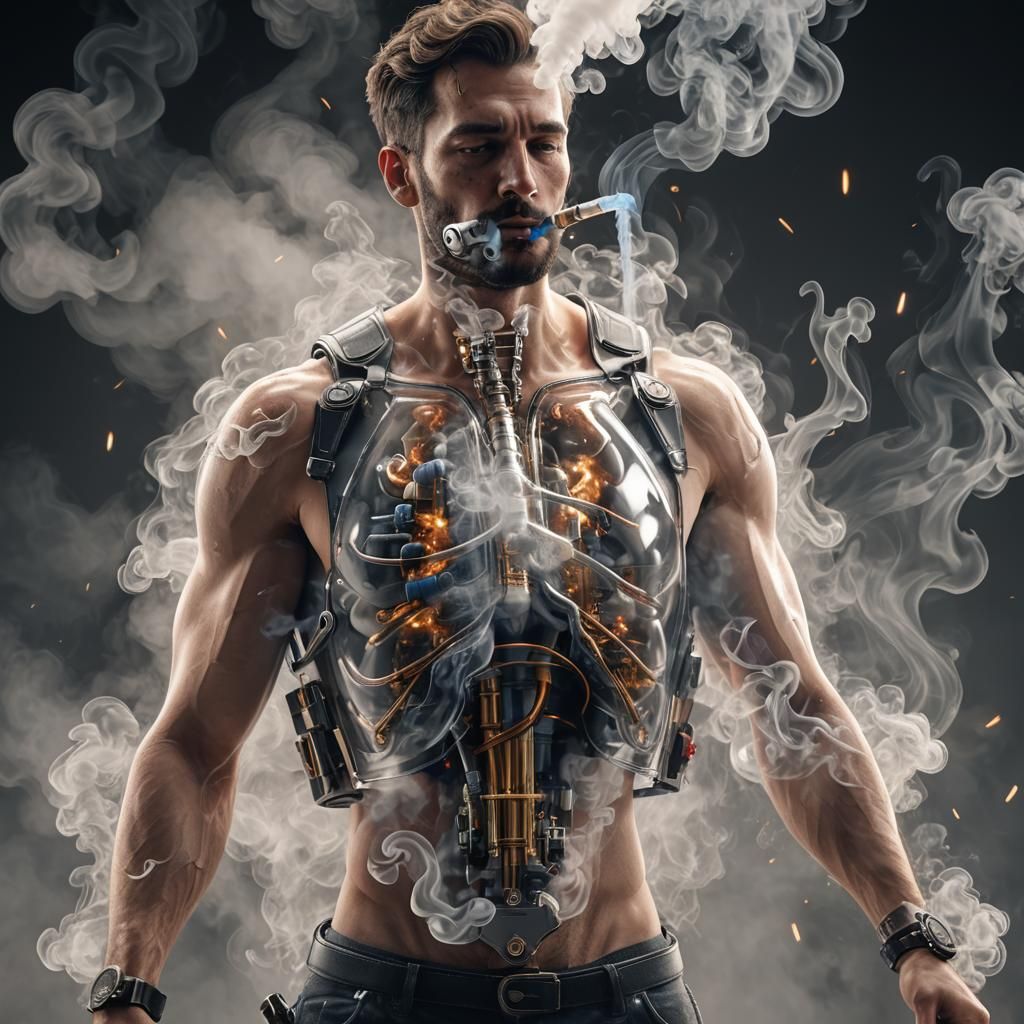 Vaping man - AI Generated Artwork - NightCafe Creator