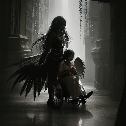 Angel helping a person in Wheelchair - AI Generated Artwork - NightCafe ...