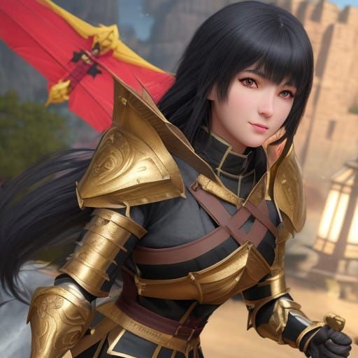 Ethereal Warrior in Plate Armor - AI Art