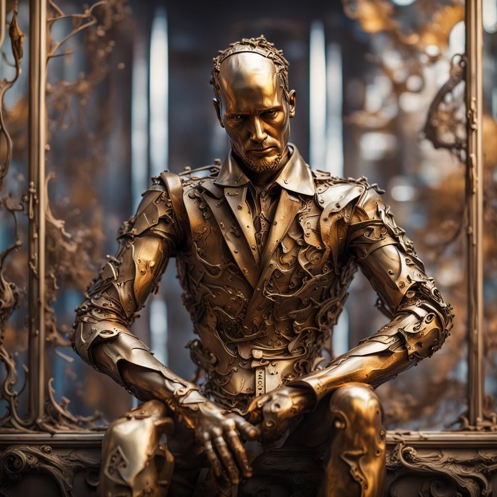 Metal Man (sculpture) - AI Generated Artwork - NightCafe Creator