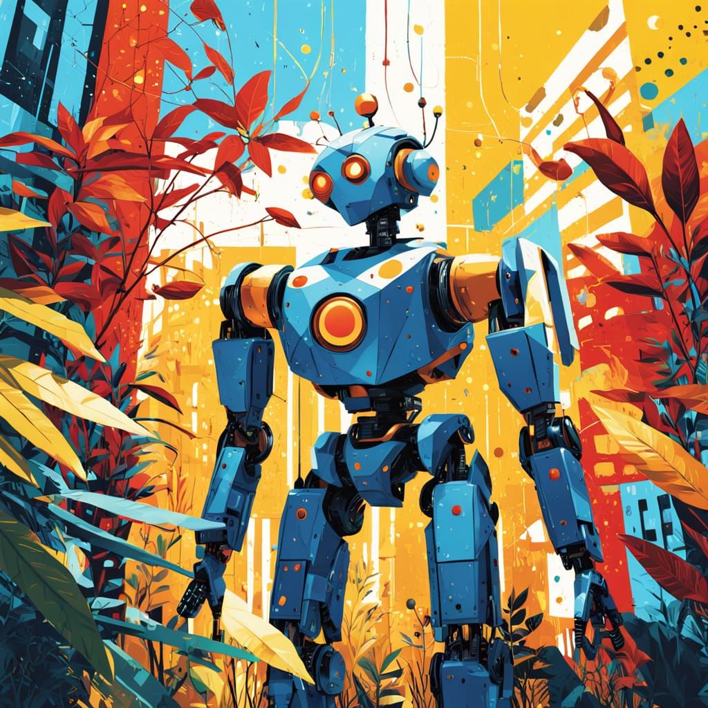 The Wild Robot - Bold Robot in Vibrant Urban Jungle