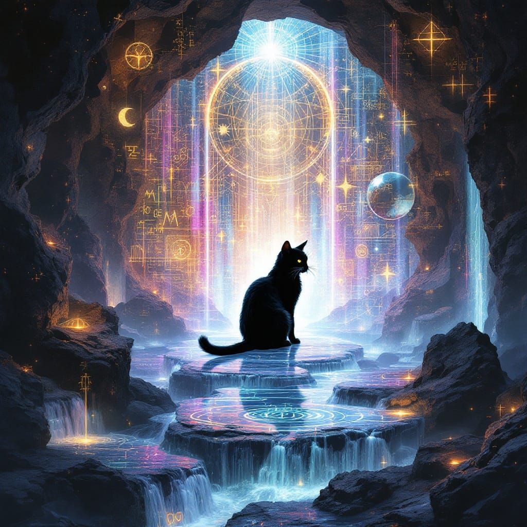 Math Art, black cat - Math Art Masterpiece with Black Cat ...