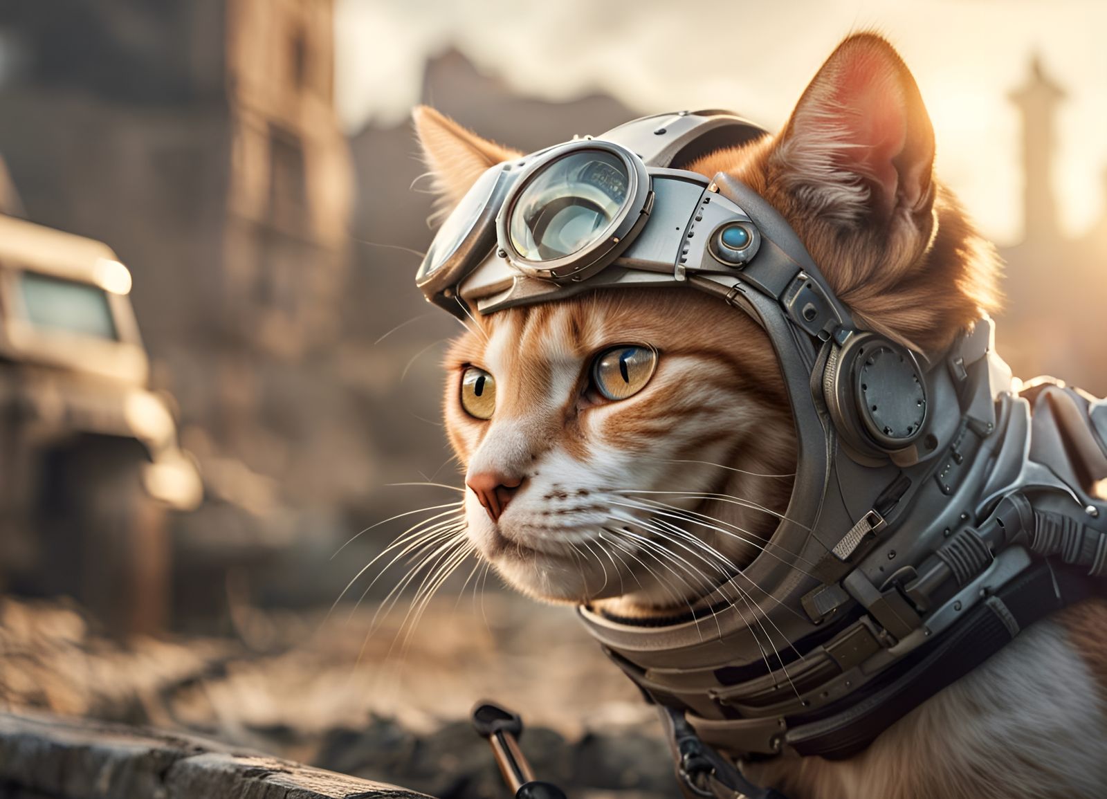 A cat explores a post-apocalyptic world. - AI Generated Artwork ...