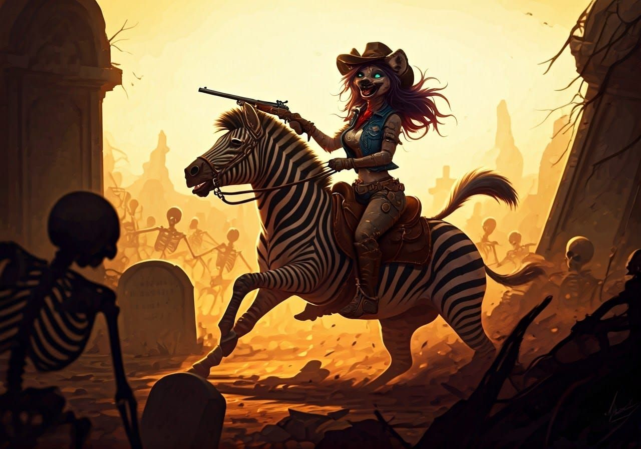 Scuzzy's Skeleton Hunt - Rebel Hyena Rides Zebra Through Des...