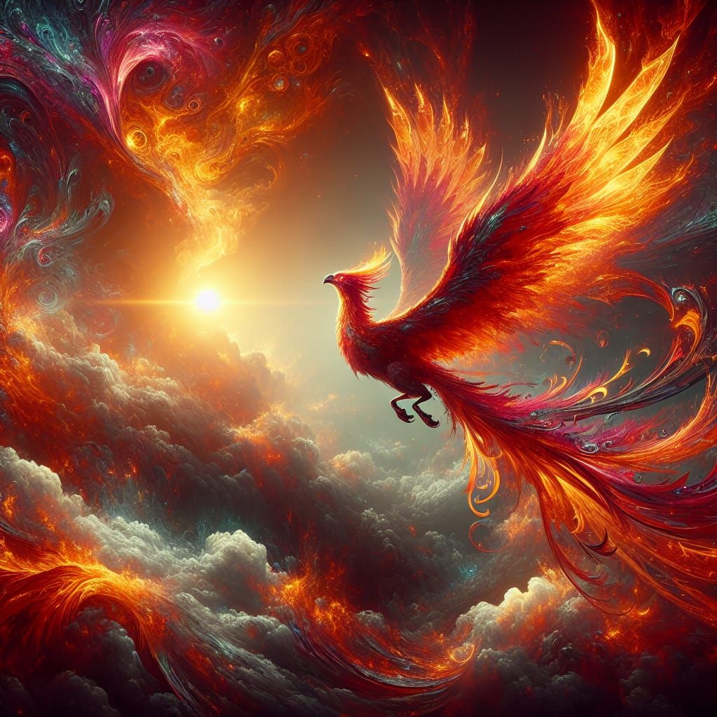 Phoenix Flight - AI Generated Artwork - NightCafe Creator