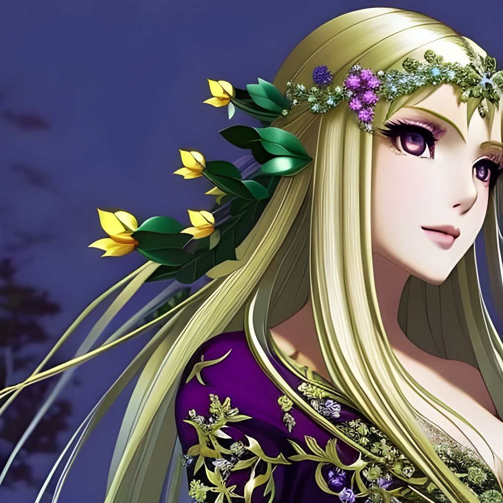 Anime queen of the forest ️ - AI Generated Artwork - NightCafe Creator