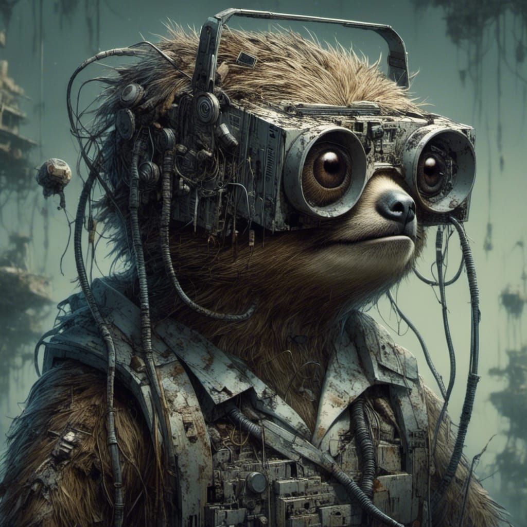 Mr. Cyborg Sloth - AI Generated Artwork - NightCafe Creator