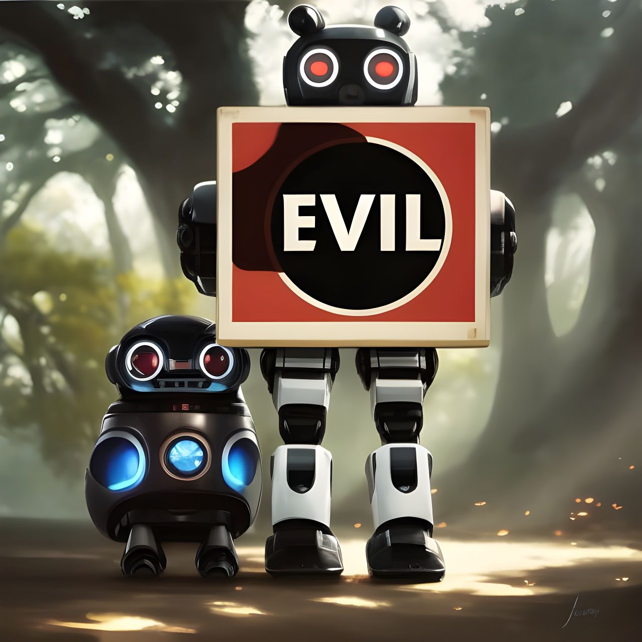 Two "Evil" Robo-bros - AI Generated Artwork - NightCafe Creator