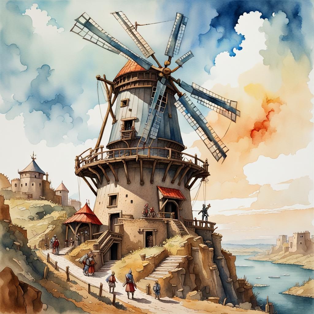 Ancient Windmill - AI Generated Artwork - NightCafe Creator