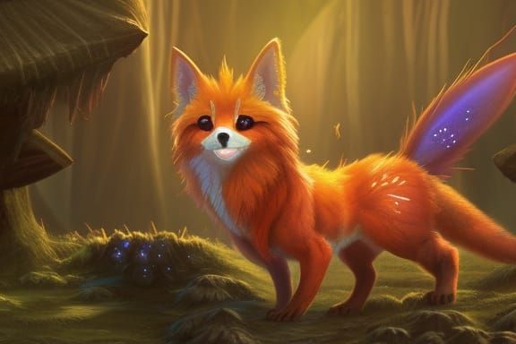 Fluffy fox like creature from a world of elves, fairies and fantasy ...