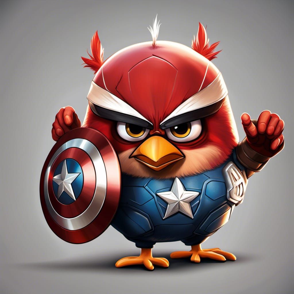 Captain Angry America Bird - AI Generated Artwork - NightCafe Creator