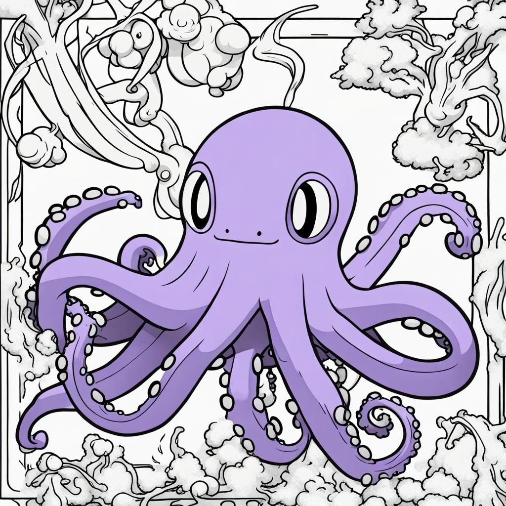 pokemon based on octopus, fire and electric type, named grape, anime ...