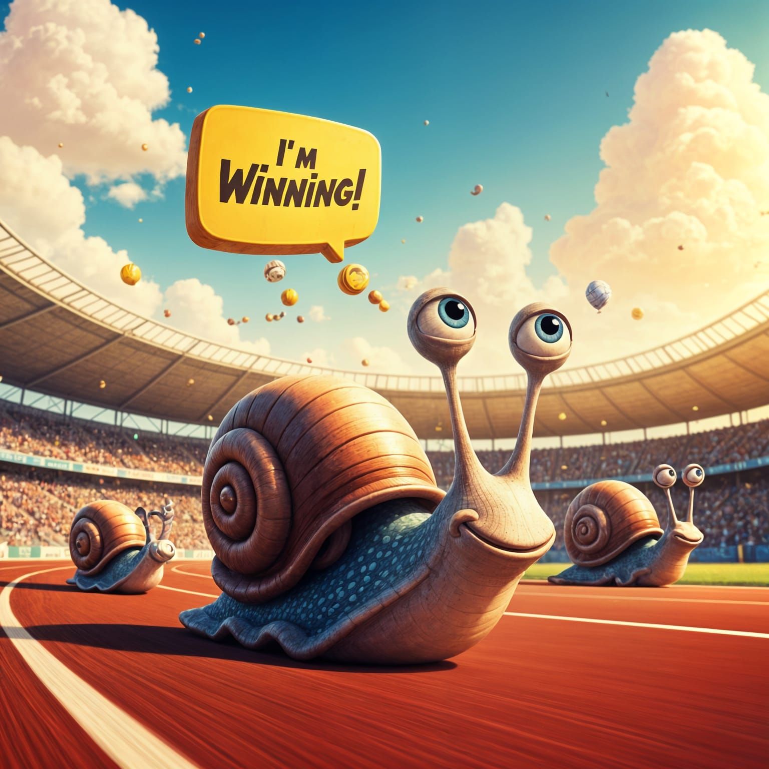 Snail's race - Lively Cartoon Snails Speed in a Thrilling St...