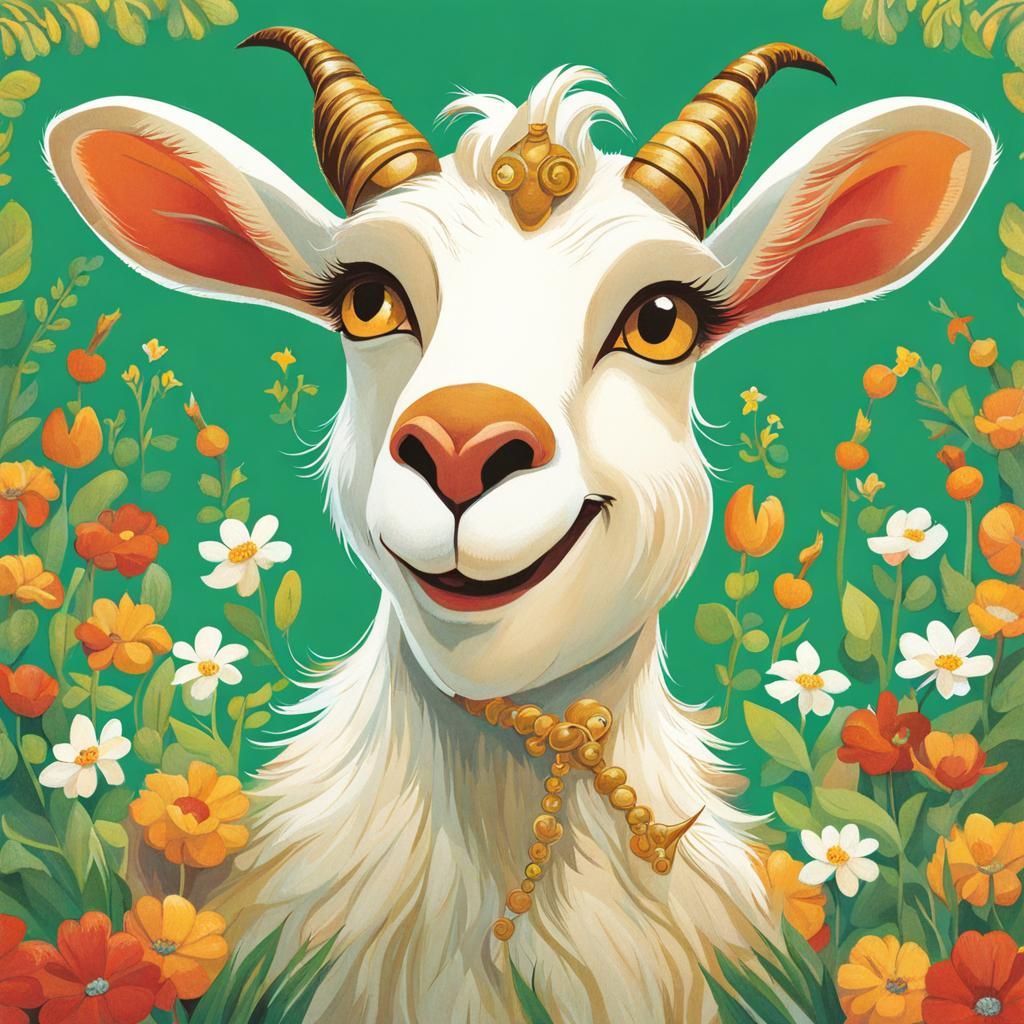Greedy Goat picture book illustration - AI Generated Artwork ...