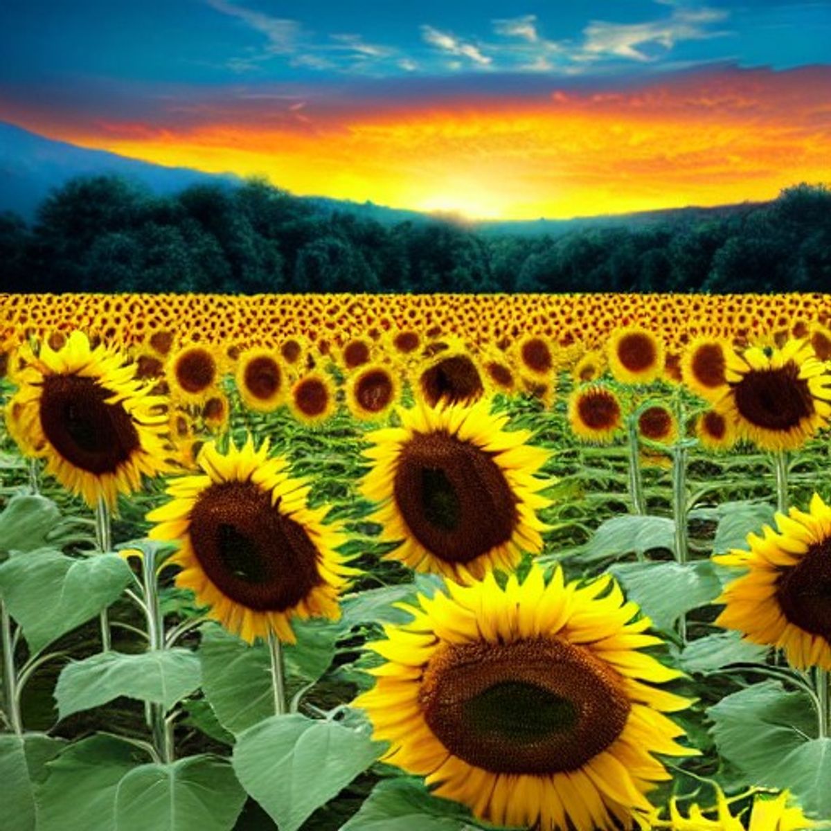 Field of sunflowers - AI Generated Artwork - NightCafe Creator