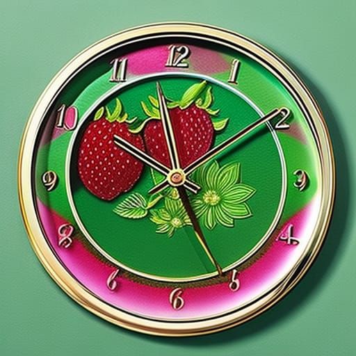 strawberry clock - AI Generated Artwork - NightCafe Creator