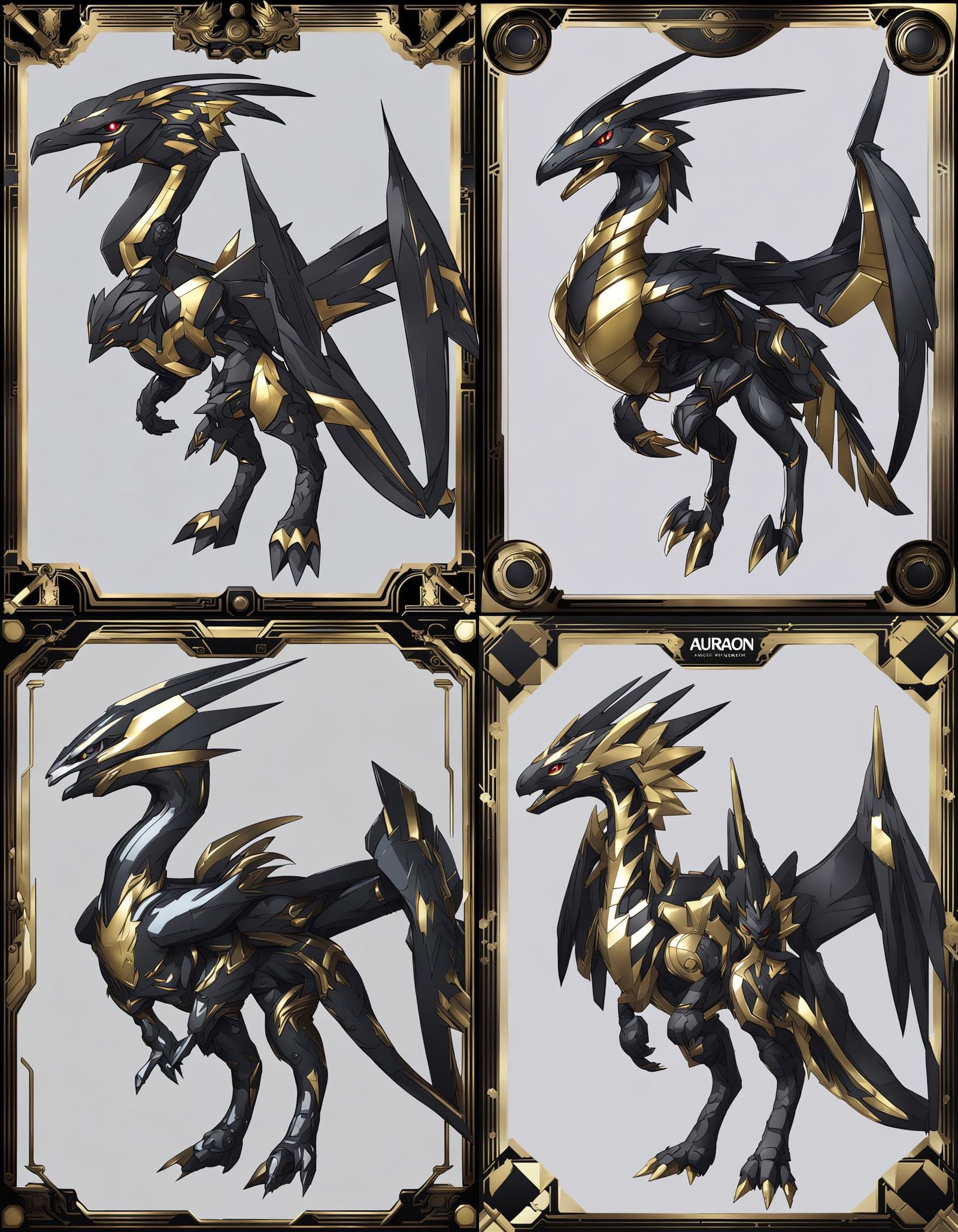 Metallic Black, Metallic Gold, Beast, Raptor - AI Generated Artwork ...