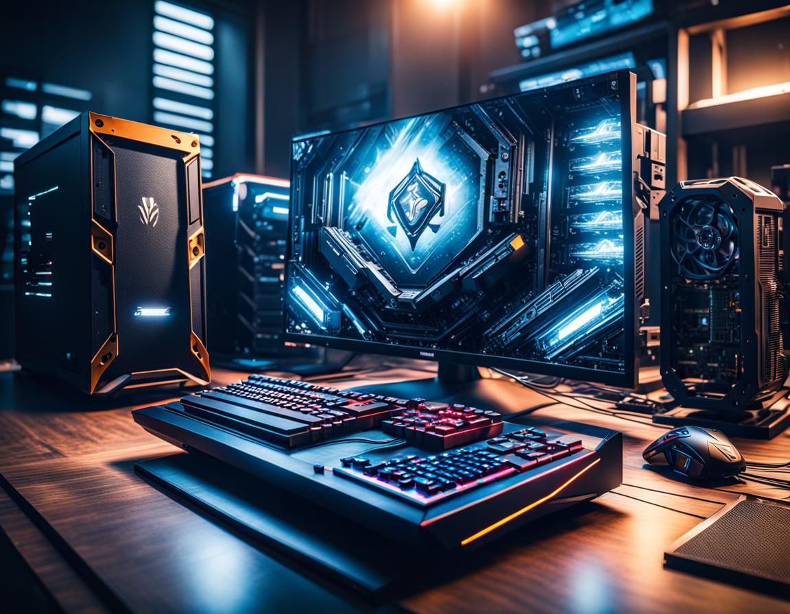 Gaming PC Setup - AI Generated Artwork - NightCafe Creator