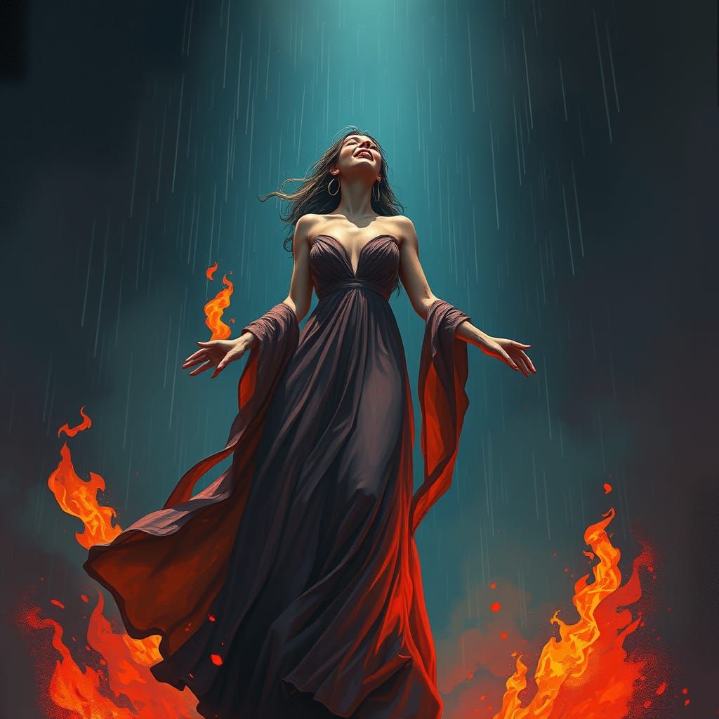 I Set Fire To The Rain! - Passionate Singer Surrounded by Fi...