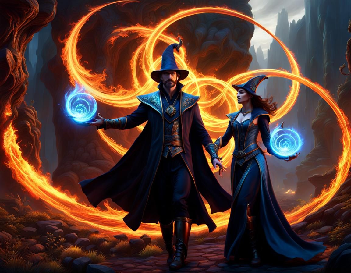 Together the sorcerer and sorceress warded off the forces of evil - AI ...