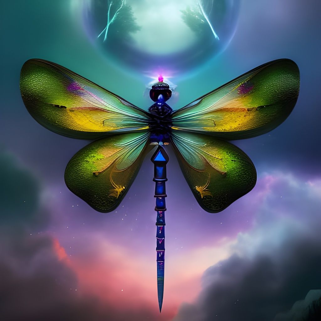 Cosmic dragonfly - AI Generated Artwork - NightCafe Creator