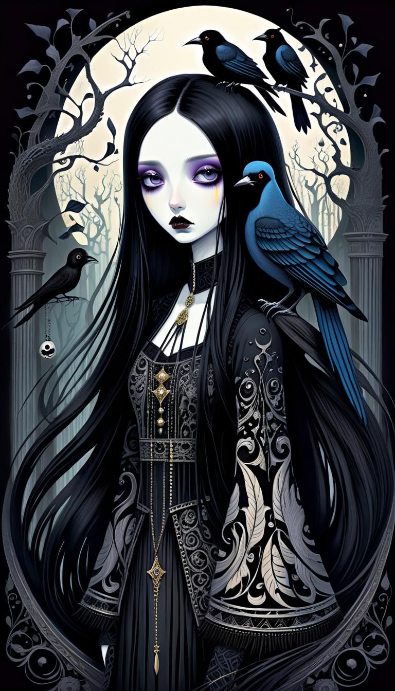 LALA LAND #14 - Goth Girl - AI Generated Artwork - NightCafe Creator