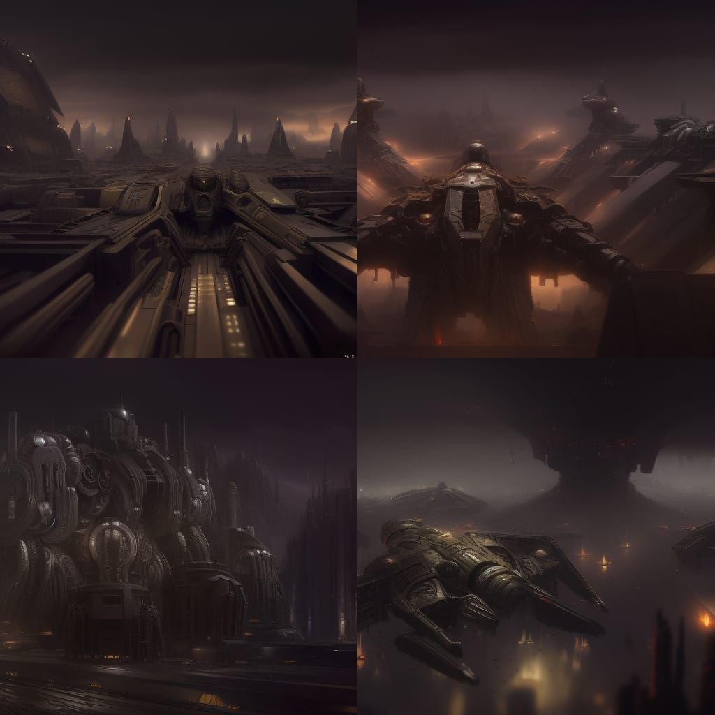 Thousands of Legions of faceless humanoid drones all lined up facing ...