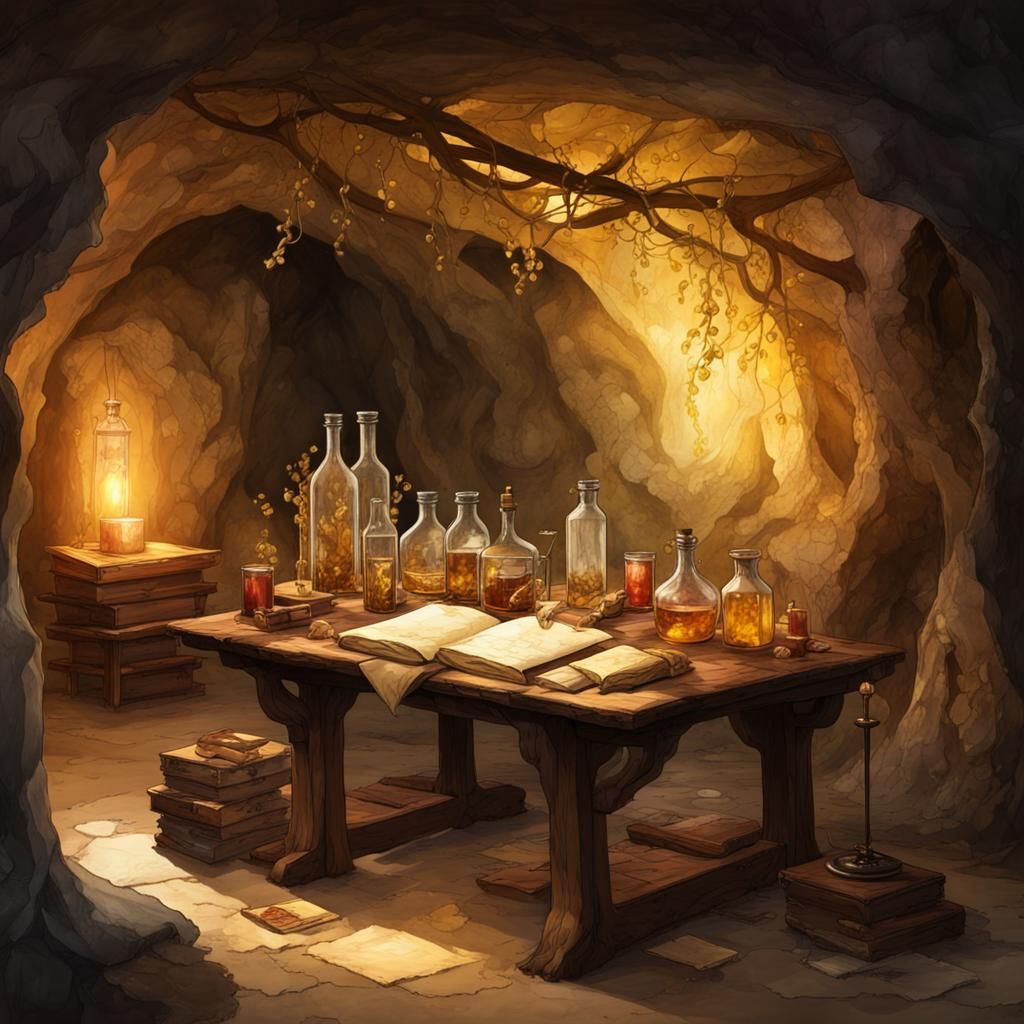 Alchemy Cave Lab - AI Generated Artwork - NightCafe Creator