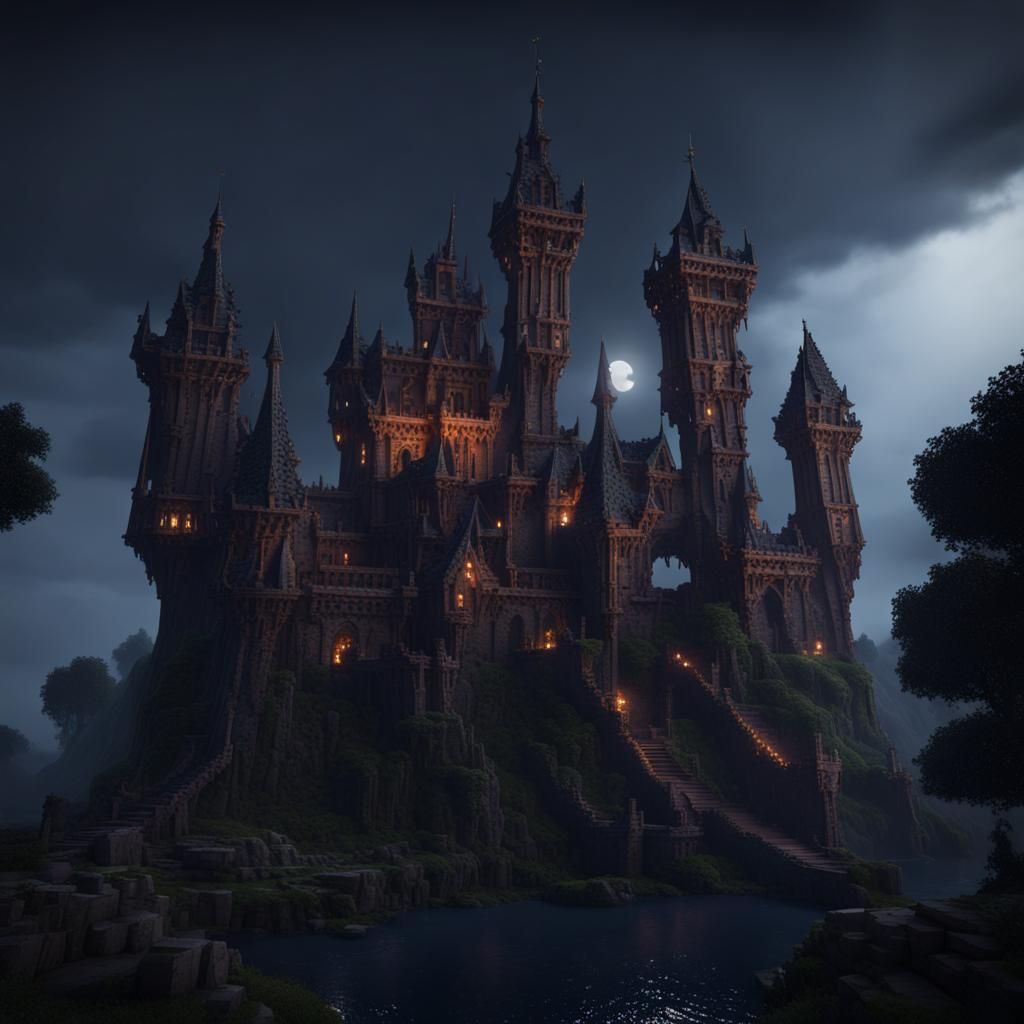 The Castle of Haunted Towers - AI Generated Artwork - NightCafe Creator