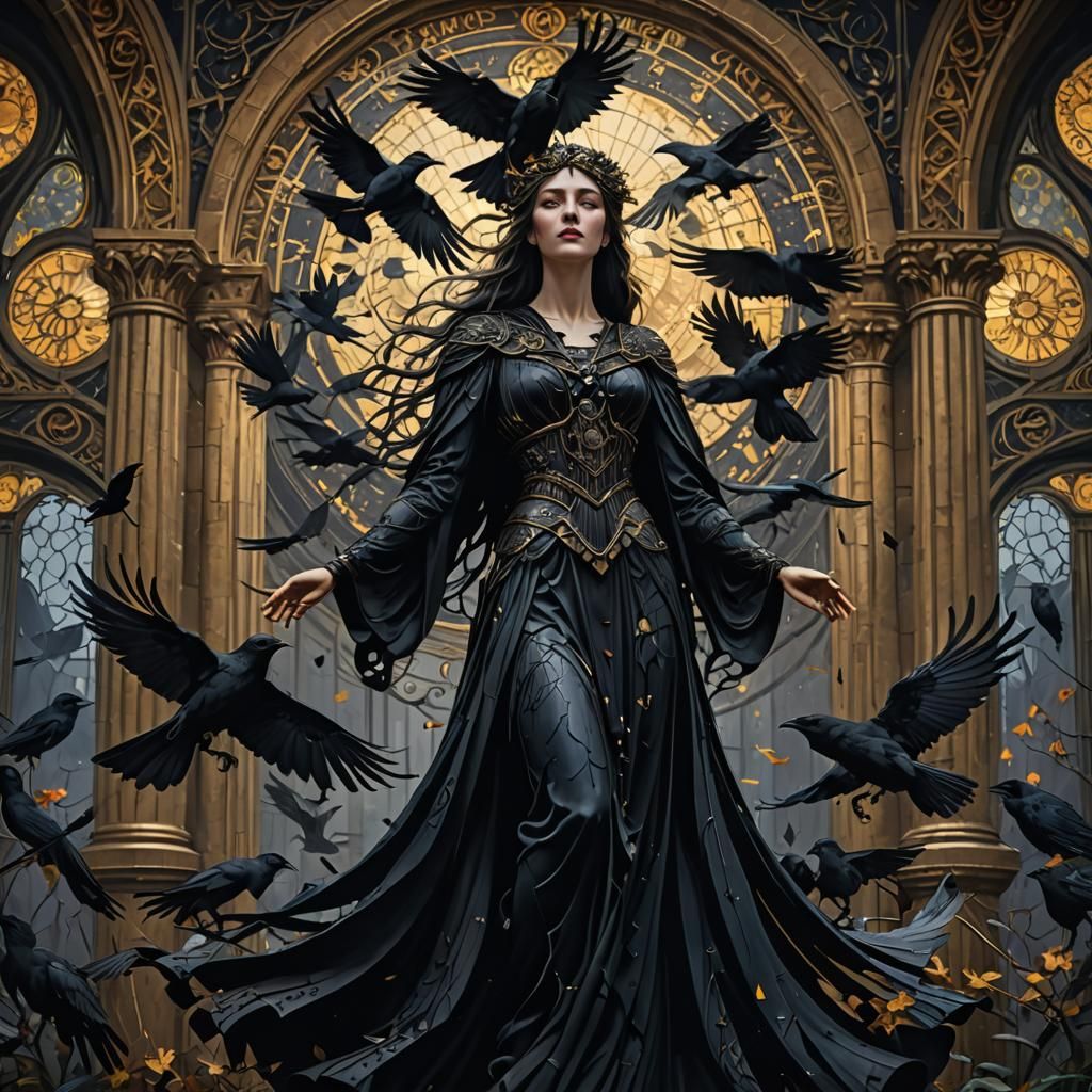 goddess of crows 2. - AI Generated Artwork - NightCafe Creator