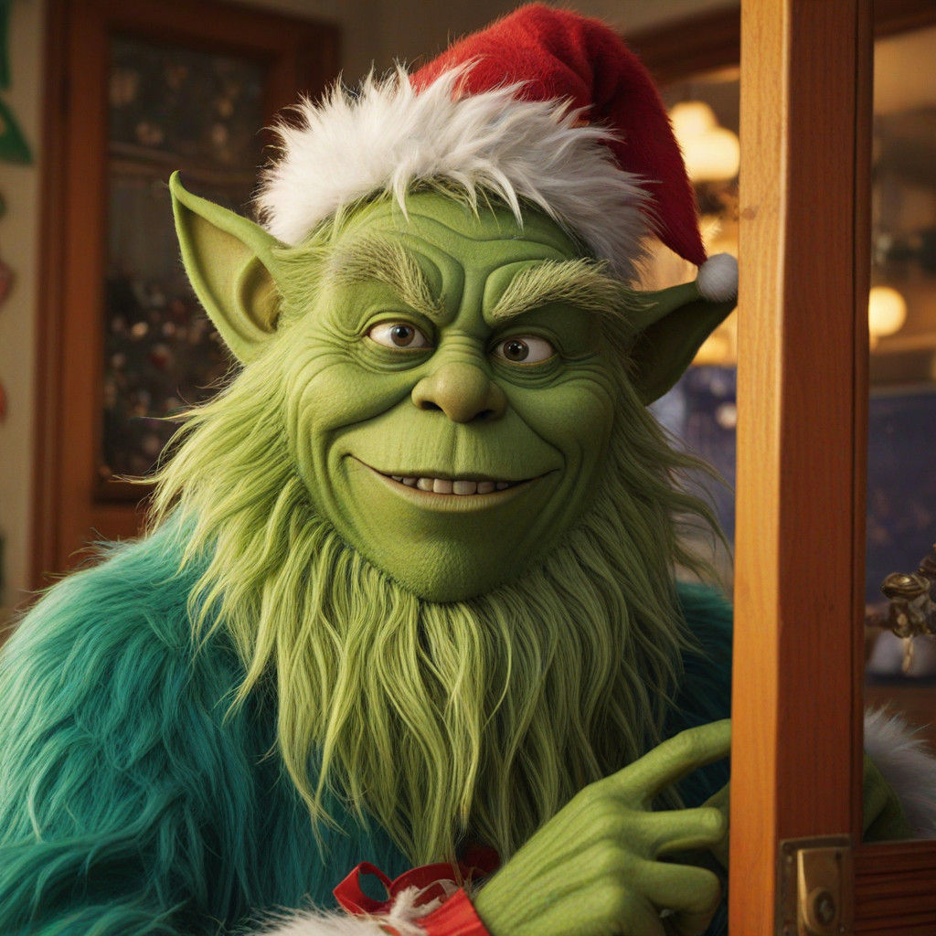 Krampus in Whoville a fuzzy green grinch costume and sneaking around a ...