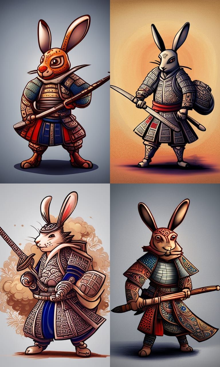 Samurai Rabbit with a Katana: Create a Samurai Rabbit holding a katana ...