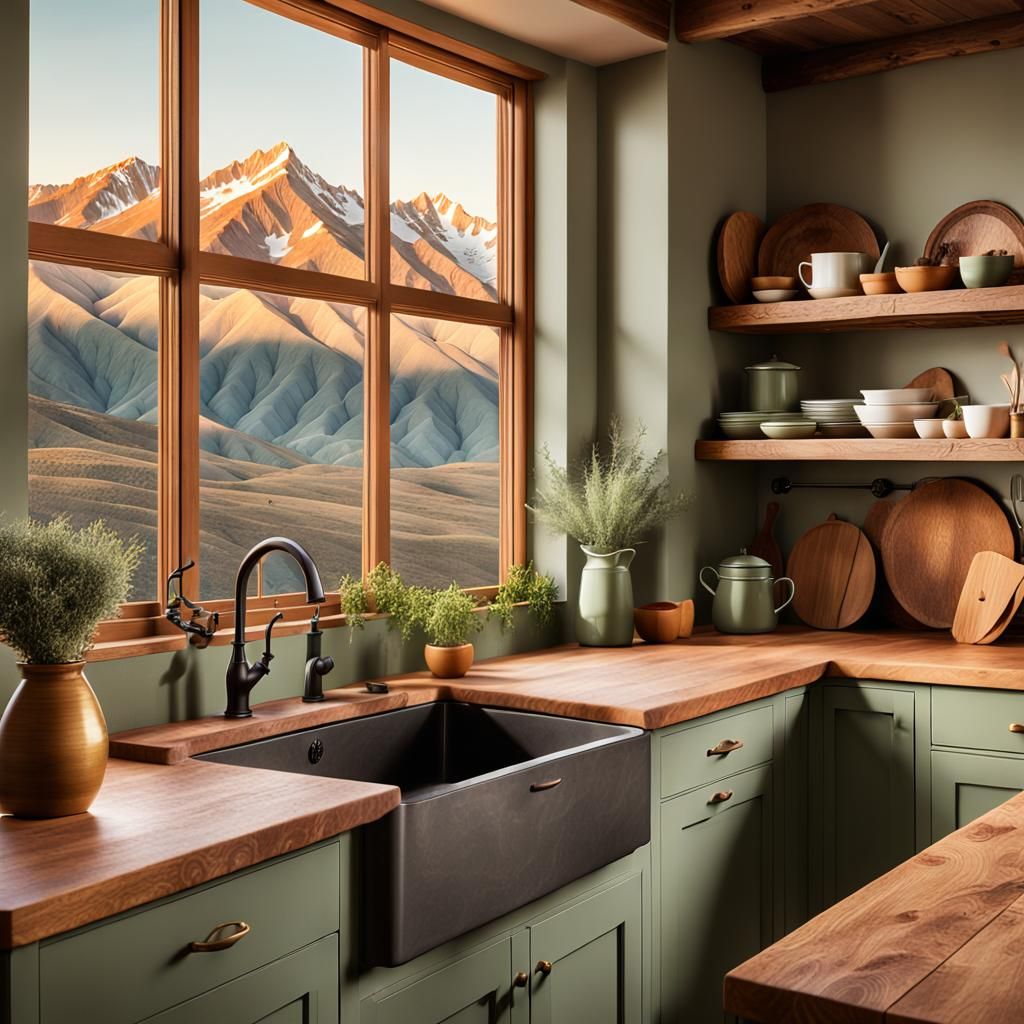 Country Christmas - Warm Country Kitchen at Golden Hour