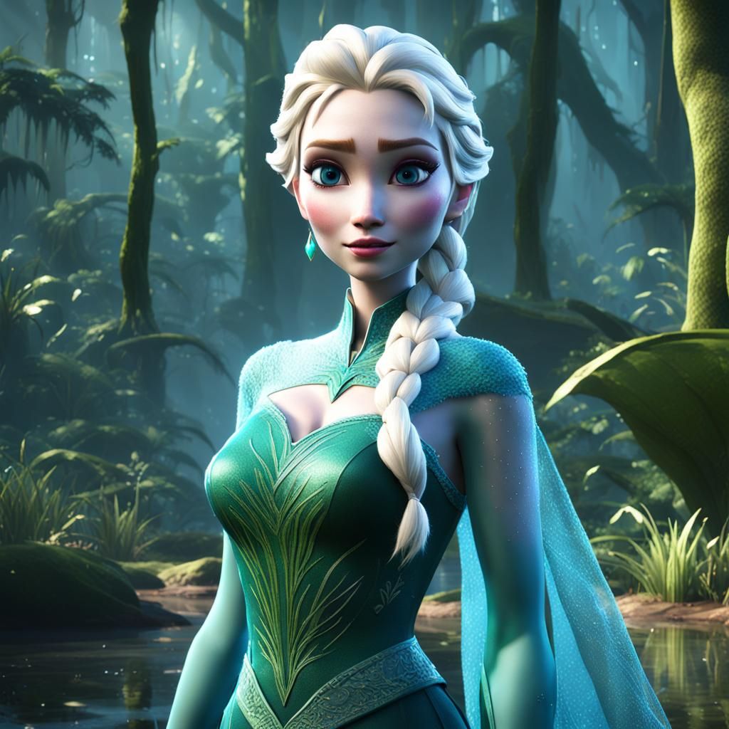 Rainforest Elsa - AI Generated Artwork - NightCafe Creator