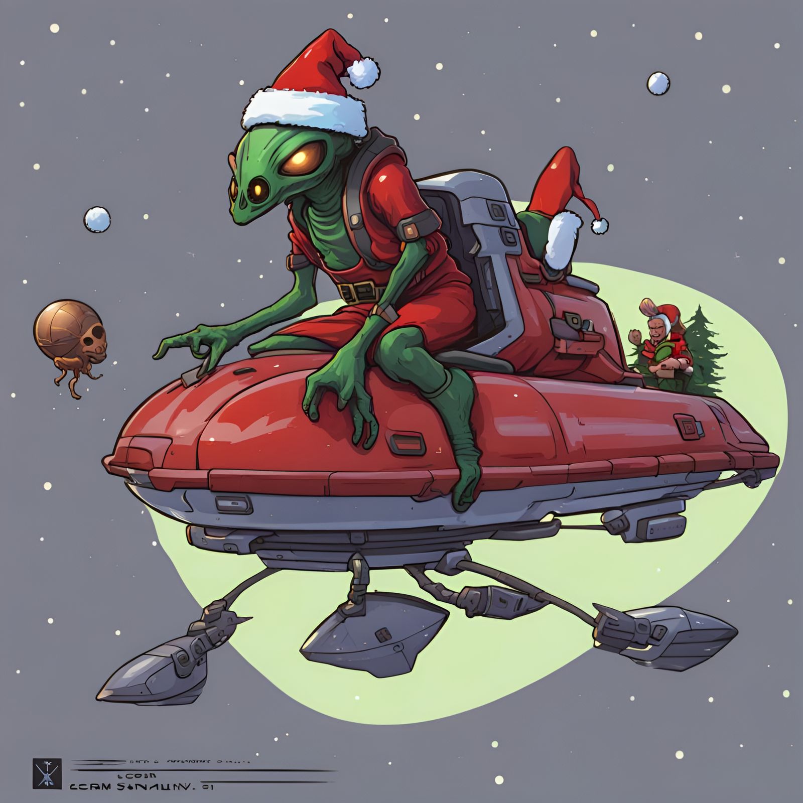 Alien Santa - AI Generated Artwork - NightCafe Creator