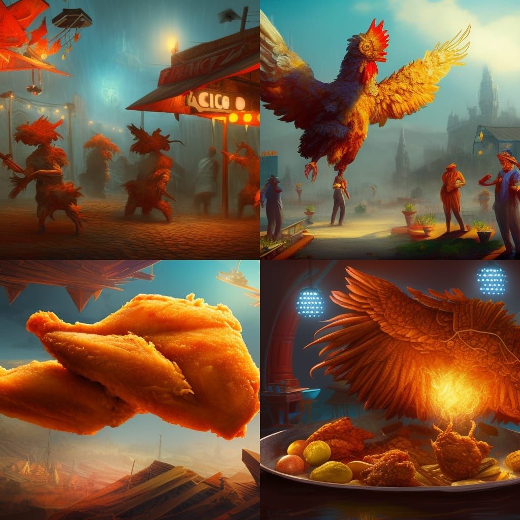 triangular fried chicken trade - AI Generated Artwork - NightCafe Creator