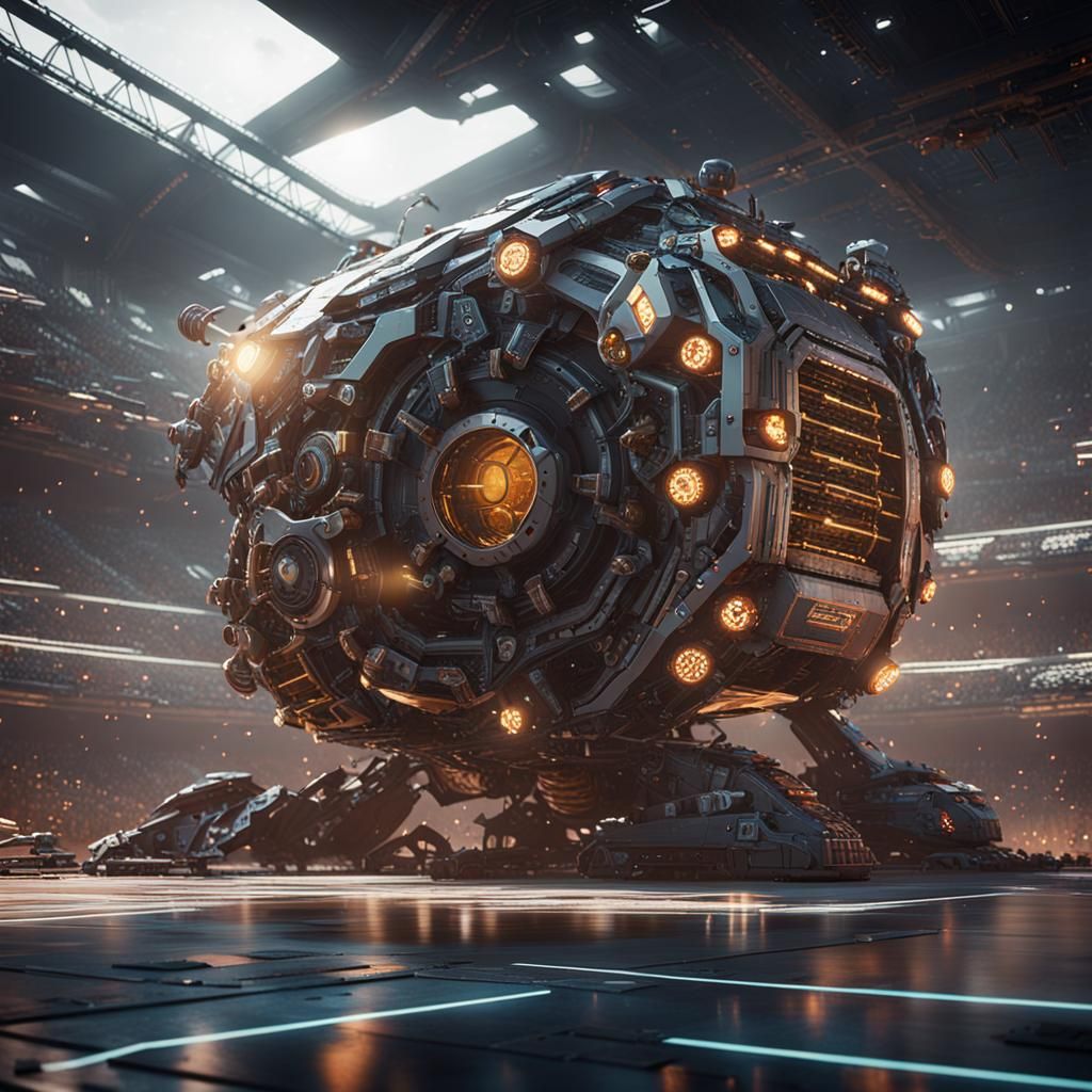 MEGA MACHINE dans un stade - AI Generated Artwork - NightCafe Creator