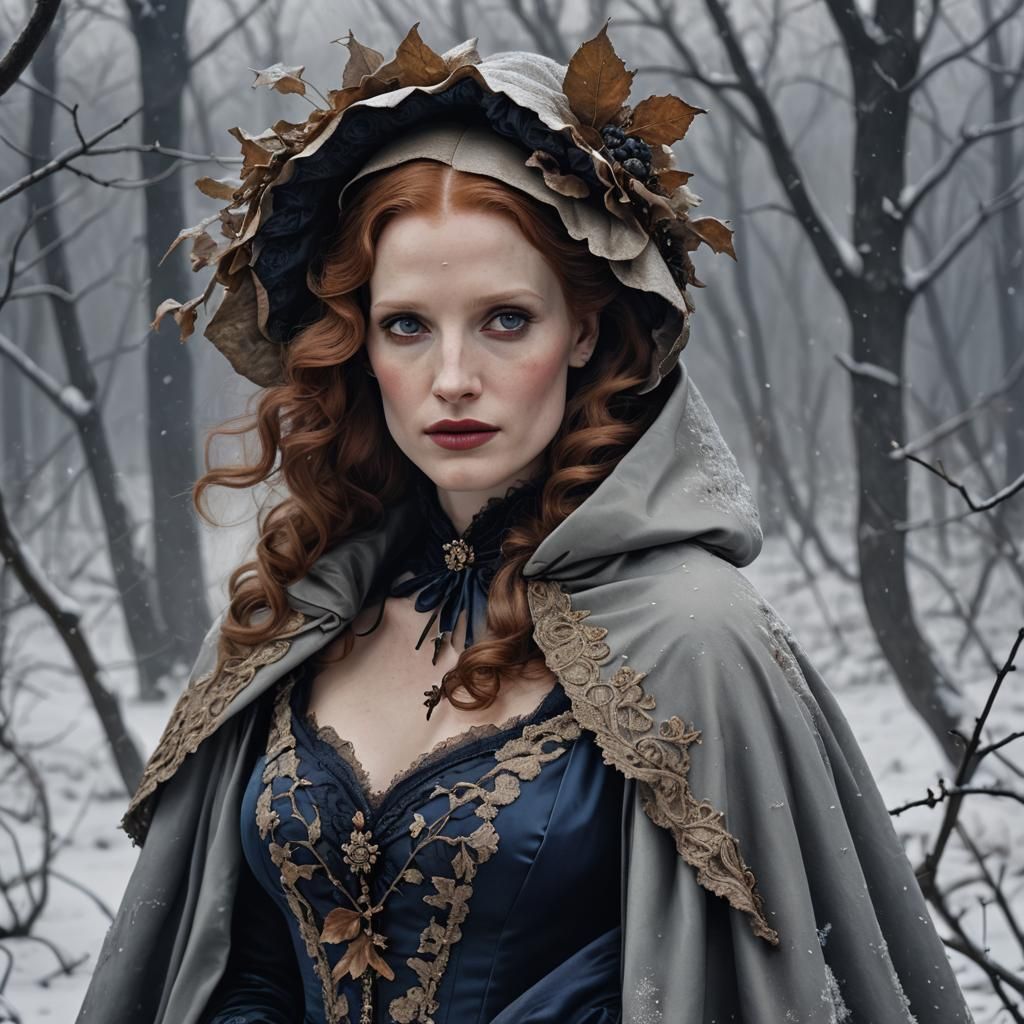 Lady Lucille Sharpe in snowy forest - AI Generated Artwork - NightCafe ...